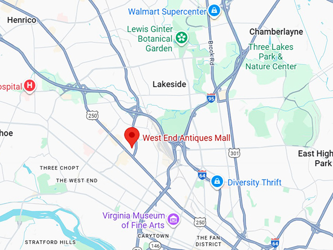 16. west end antiques mall map