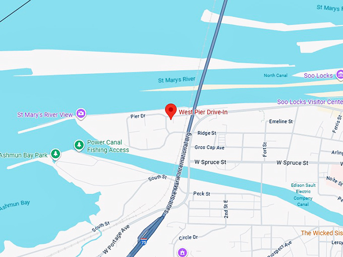 west pier drive in map