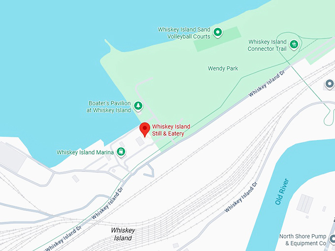 16. whiskey island still & eatery map