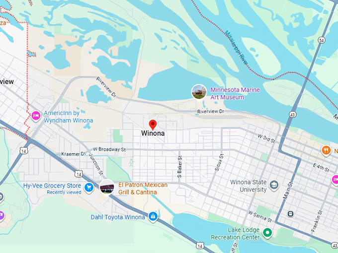 16. winona, mn map