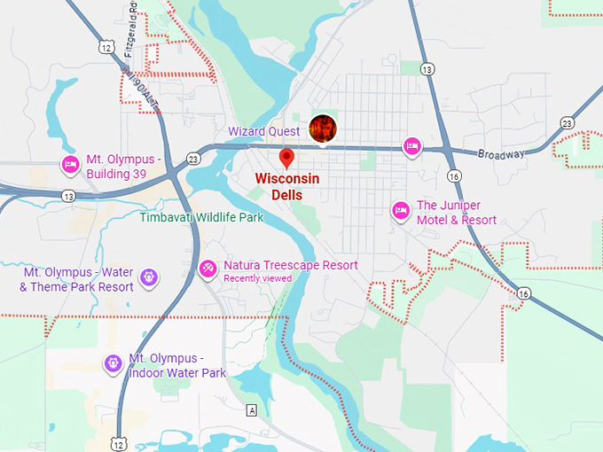 16. wisconsin dells, wi map