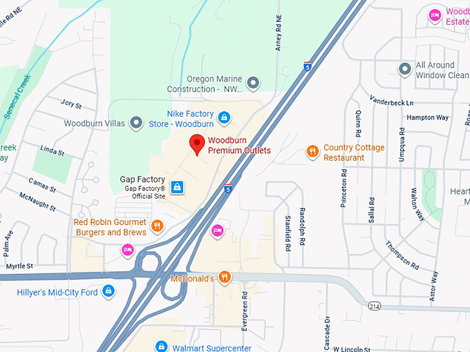 16. woodburn premium outlets map