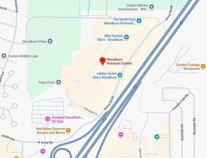 16. woodburn premium outlets map