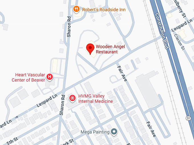 16. wooden angel restaurant map