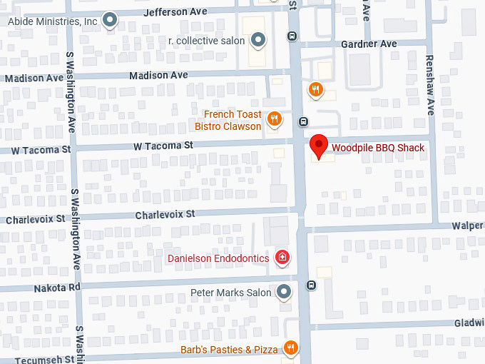 16. woodpile bbq shack map