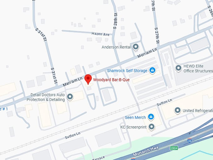 16. woodyard bar b que map