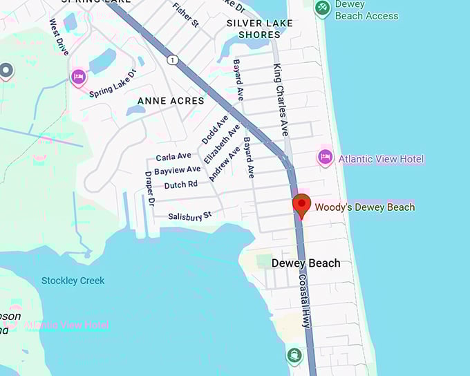 16. woody's dewey beach map