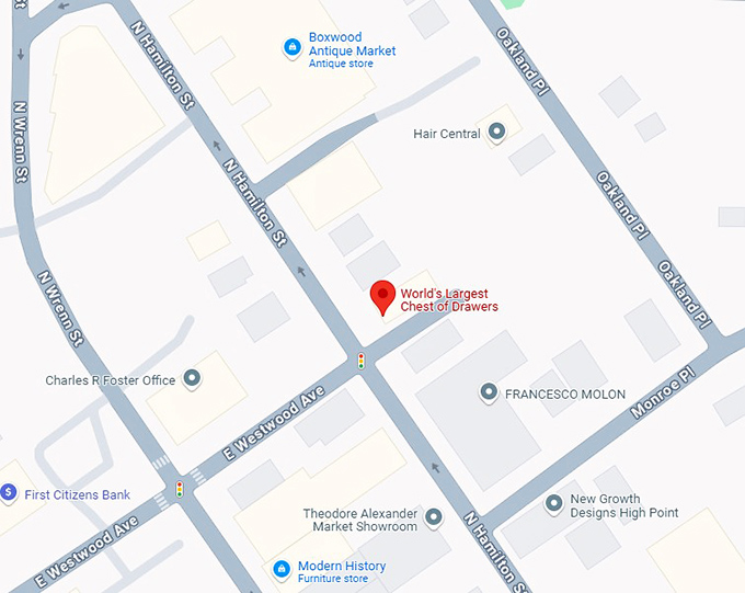 16. world&rsquo;s largest chest of drawers map