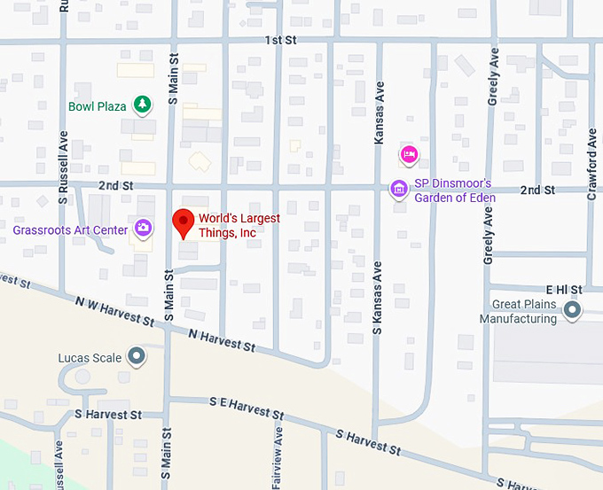 16. world's largest things, inc. map