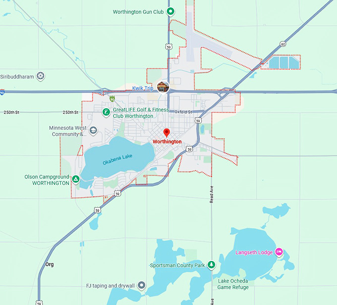 16. worthington map