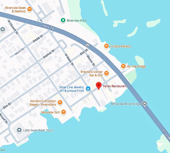 16. yanas restaurant map