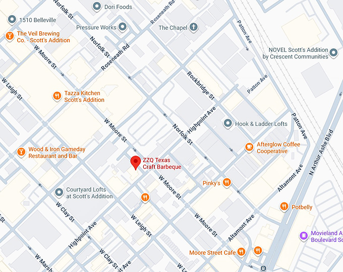 zzq texas craft barbeque map