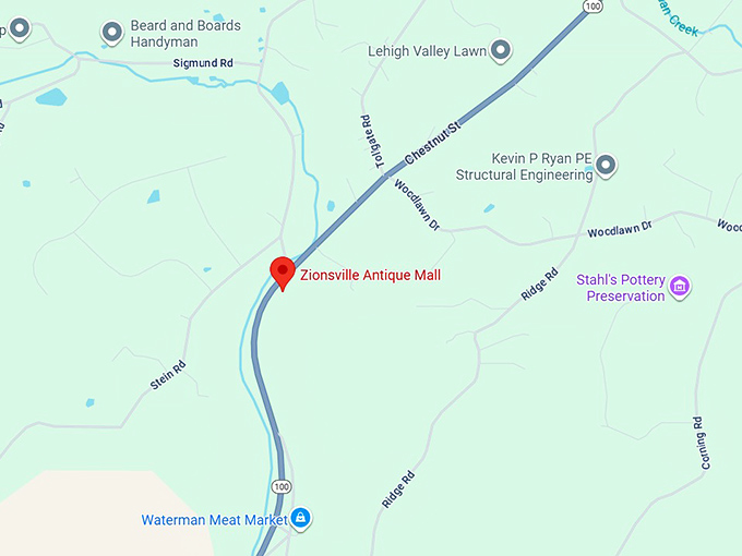 16. zionsville antique mall map