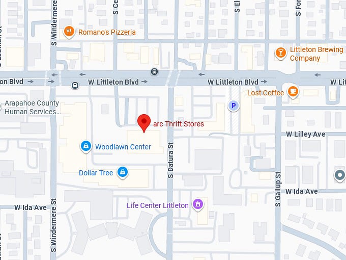 16. arc thrift store (1400 w littleton blvd) map