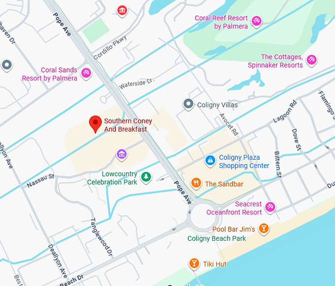 16. southern coney and breakfast map