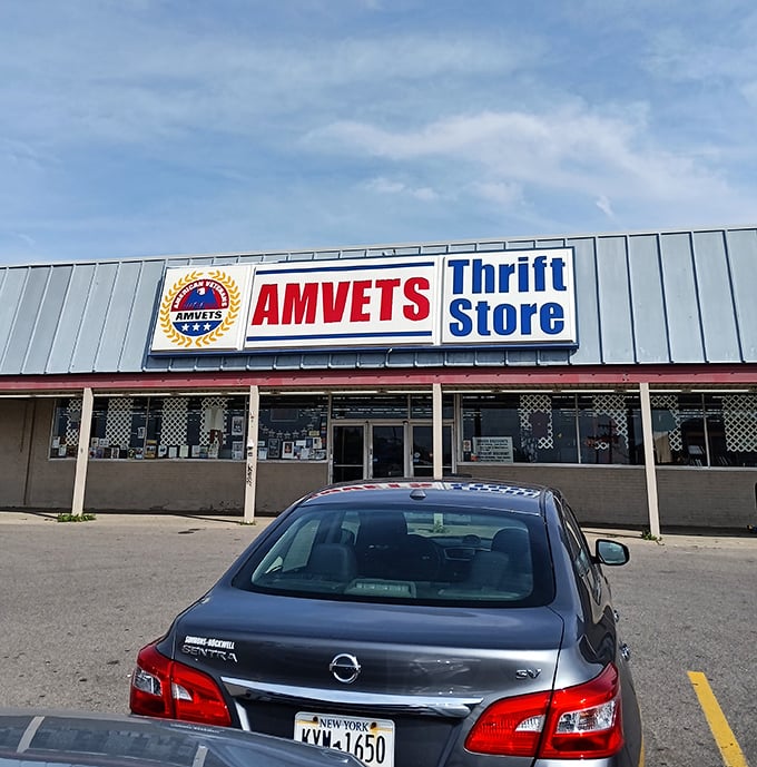 Look at that classic warehouse exterior - this is where thrift shopping dreams come true in Buffalo's treasure paradise.