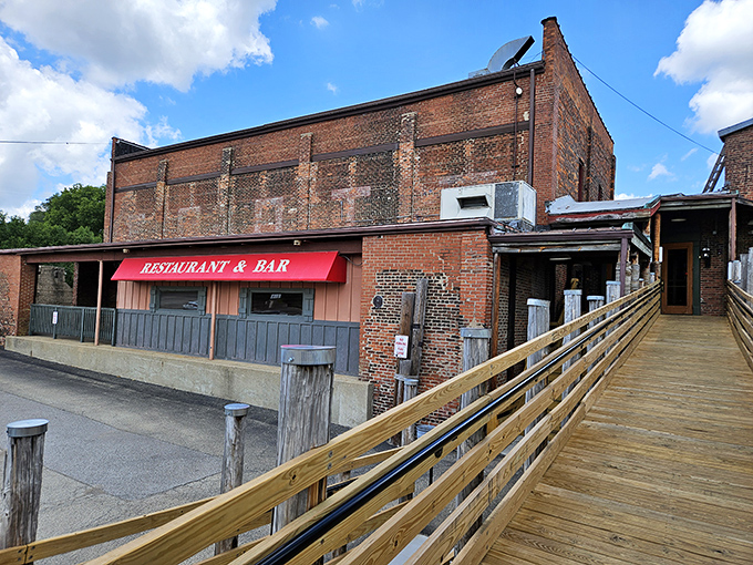 That wooden walkway leads to serious steak satisfaction - like a bridge to beef heaven.