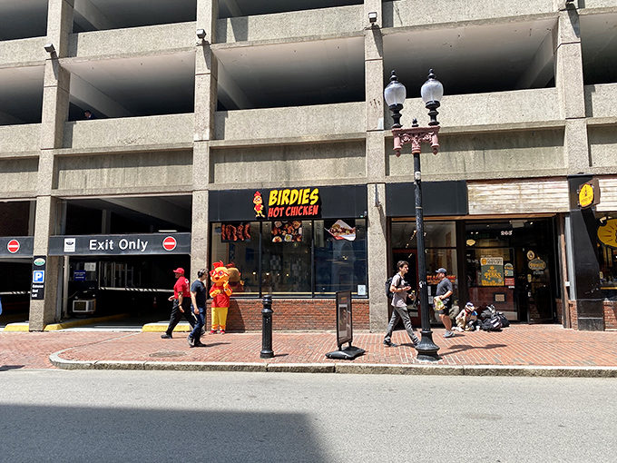 That bright yellow sign isn't just decoration &ndash; it's a beacon calling all chicken lovers home. 