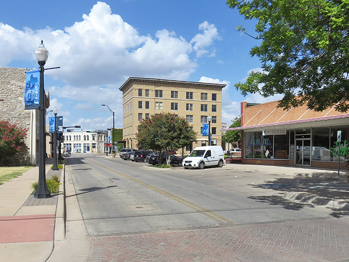 Downtown Brownwood whispers stories of simpler times through its historic brick buildings and wide, welcoming streets.