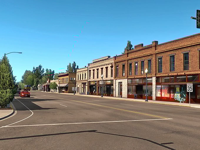 Burns' historic main street whispers tales of the Old West with every weathered brick building.