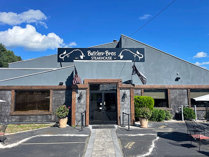 Stone and timber meet in perfect harmony - this steakhouse means serious business from first glance.
