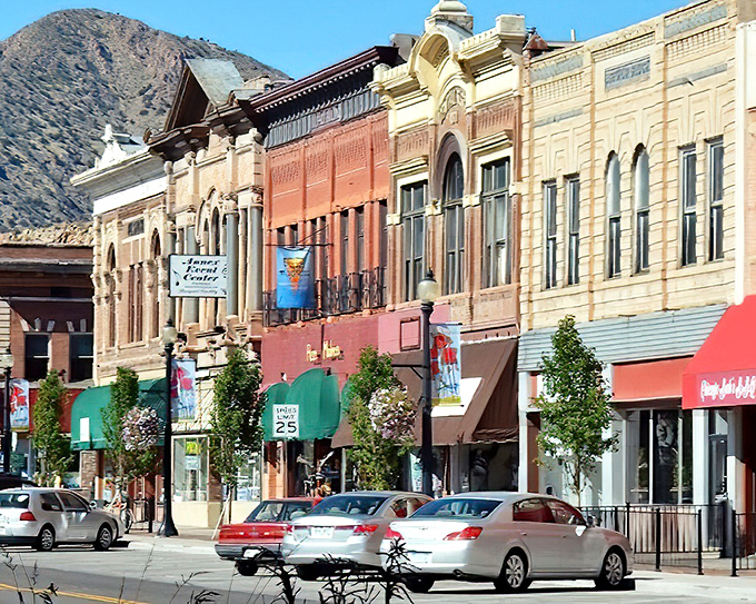 Historic brick buildings line Ca&ntilde;on City's main street, where Victorian charm meets small-town hospitality. A perfect backdrop for afternoon strolls and window shopping.