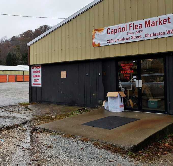 That weathered sign tells stories of countless treasure hunters who've struck gold inside this unassuming Charleston gem.