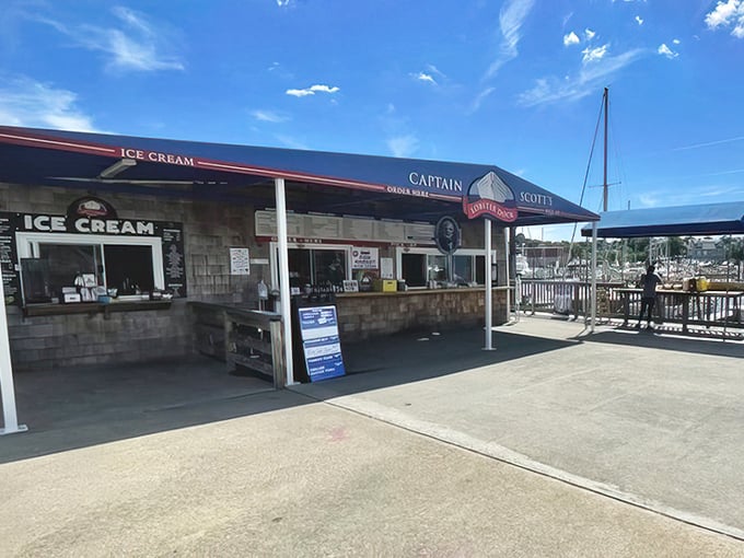 Captain Scott's waterfront charm beckons seafood lovers with its no-nonsense approach to seriously good chowder.