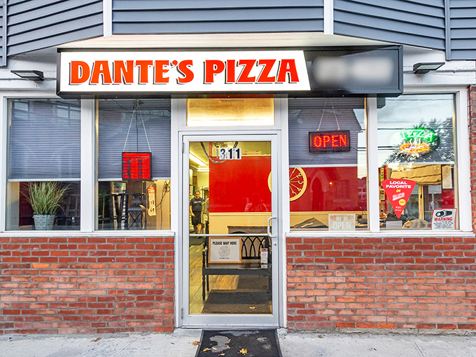 That classic red sign promises pizza perfection - and this Troy gem delivers every single time.