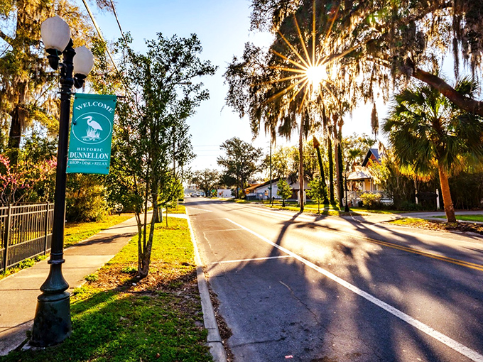 Welcome signs don't get much friendlier than this - Dunnellon's greeting feels like a warm hug from Florida.