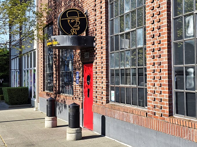 That iconic gaucho logo against classic brick feels like stepping into a Bogart film with better steaks.