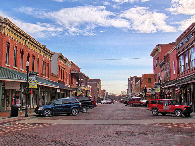 Fort Scott's historic downtown stretches like a Norman Rockwell painting come to life.