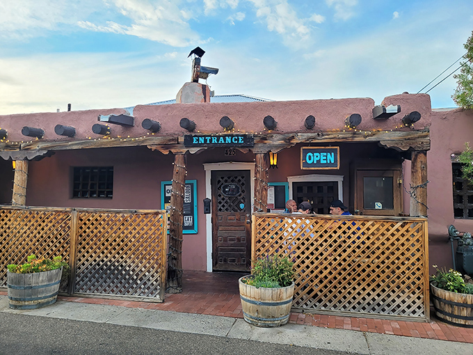 The adobe charm of High Noon Restaurant & Saloon beckons like a delicious mirage in the desert. Those wooden beams have stories to tell!