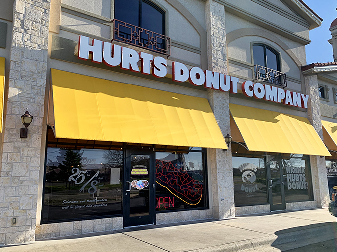 Hurts Donut Company's bright yellow awnings are like a beacon of sugary hope on even the cloudiest Missouri morning.
