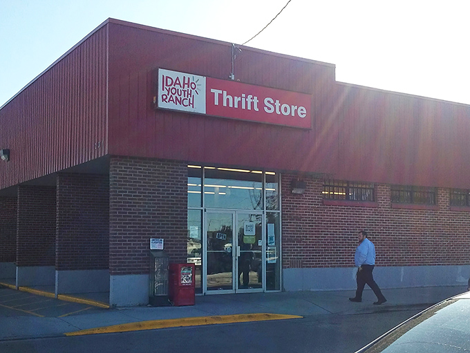 That classic red brick facade promises treasure hunting adventures that could last all day long.