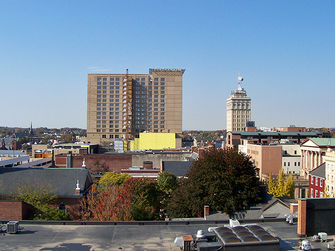 Lancaster's downtown skyline rises like a gentle giant, where modern towers meet historic charm in perfect harmony.
