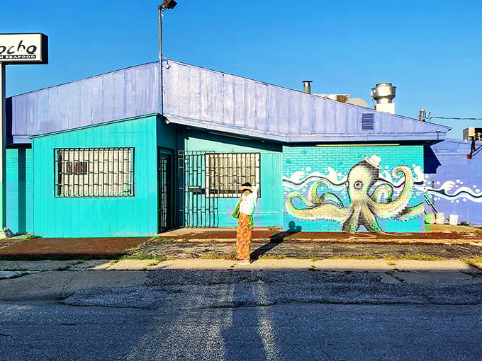 That octopus mural isn't just decoration &ndash; it's a promise of the authentic Mexican seafood treasures waiting inside this turquoise gem.