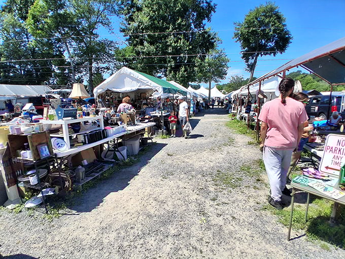 Rows of outdoor treasures stretch like a bargain hunter's yellow brick road to happiness.
