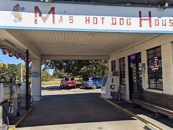 Sometimes the best hot dogs hide in the most unexpected places, like this charming gas station gem.