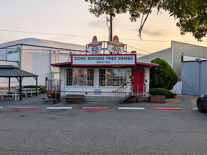 That classic red and white diner aesthetic never goes out of style - pure Americana on wheels.