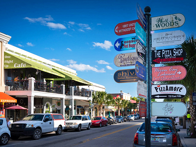 Sign, sign, everywhere a sign! Mount Dora's colorful directional post is like a treasure map for grown-ups with a sweet tooth for shopping.