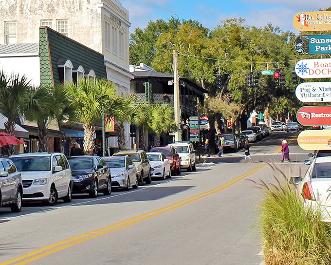 Mount Dora's main street looks like it was plucked from a Hallmark movie set &ndash; palm trees, boutiques, and small-town charm galore.
