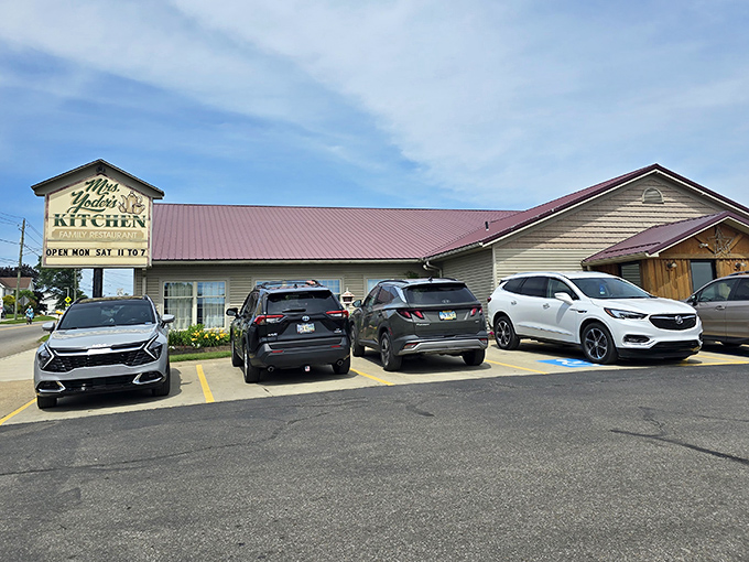 Mrs. Yoder's Kitchen sits like a beacon of comfort food, drawing hungry travelers from miles around.