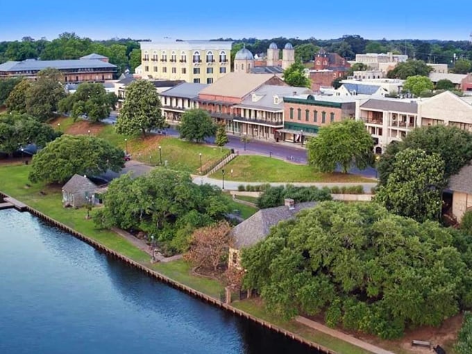 Aerial views like this remind you why Natchitoches earned its reputation as America's most photogenic small town.