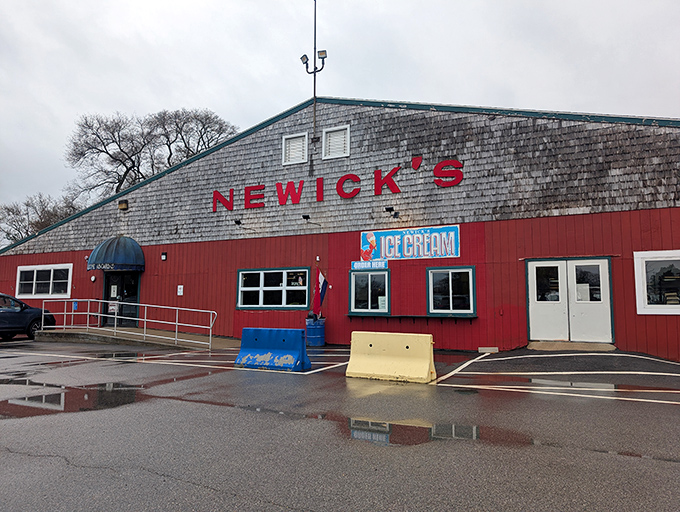 Newick's weathered shingle roof and bold red siding &ndash; like that reliable friend who doesn't need fancy clothes to prove their worth.