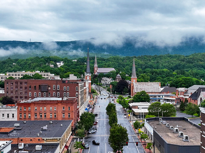 North Adams spreads below like a perfectly aged New England postcard come to life.