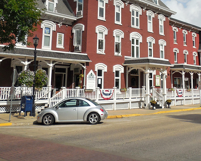 Classic Victorian charm meets modern comfort in these historic Northfield buildings with their patriotic bunting.