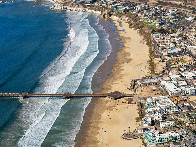 Look at this bird's-eye view of Oceano - where endless sandy beaches meet affordable coastal living dreams.