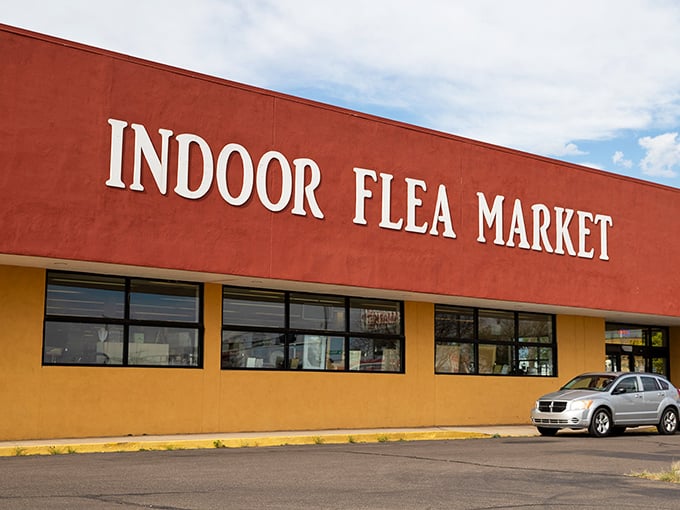 That bright red and yellow storefront practically shouts "treasure hunting paradise" from across the street!