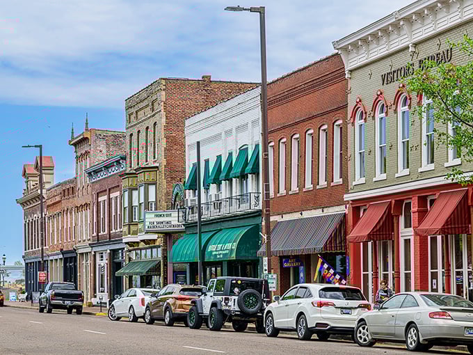 Historic downtown Paducah welcomes you with brick buildings and green awnings – small-town charm with big personality!